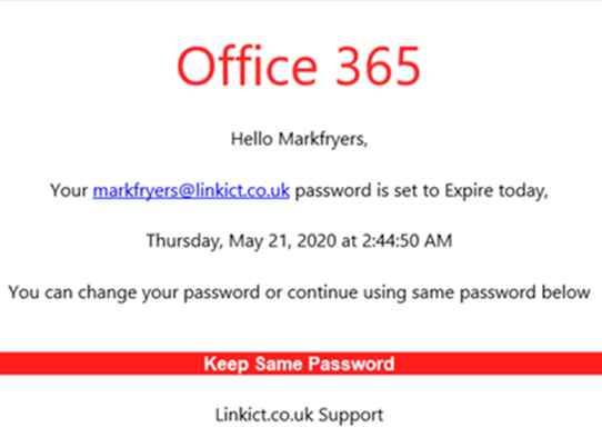 Watch out - YET ANOTHER FAKE PASSWORD RESET REQUEST - Link ICT Services